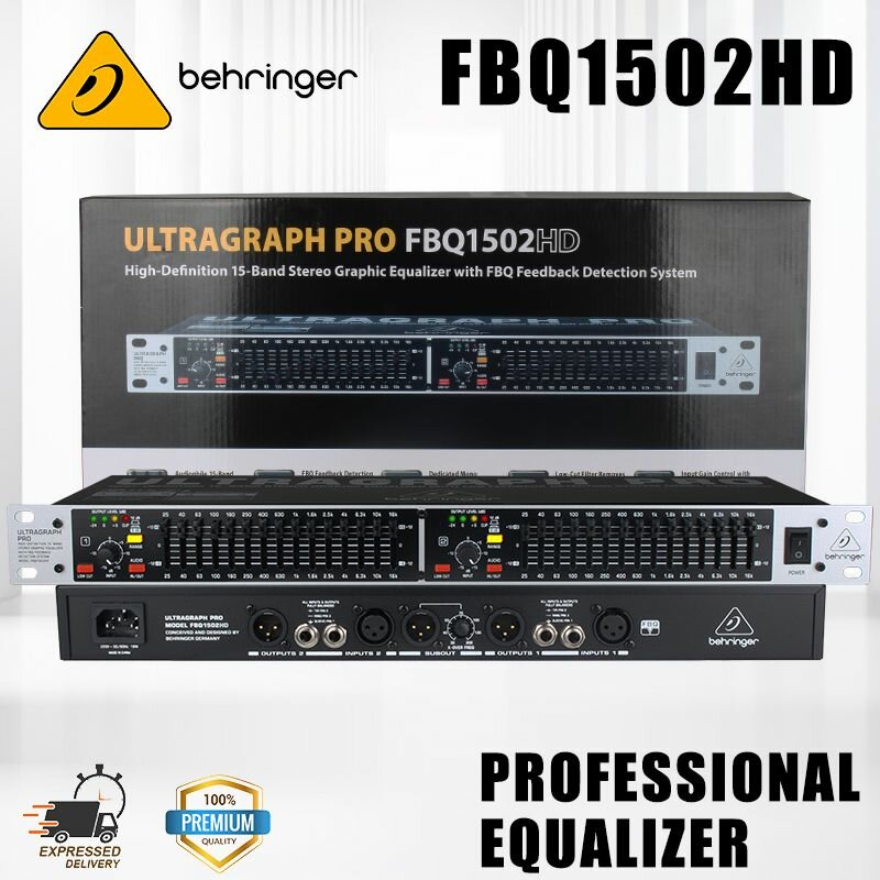 Behringer FBQ1502HD двойной 15-сегментный графический эквалайзер с обнаружением обратной связи FBQ