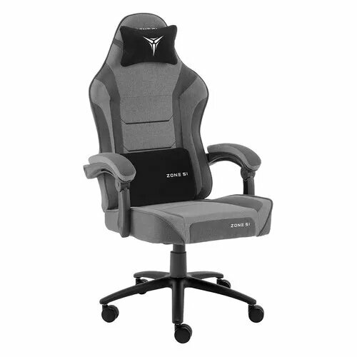 Кресло игровое ZONE 51 Invader x-weave, на колесиках, ткань, серый [z51-vaf-gy]