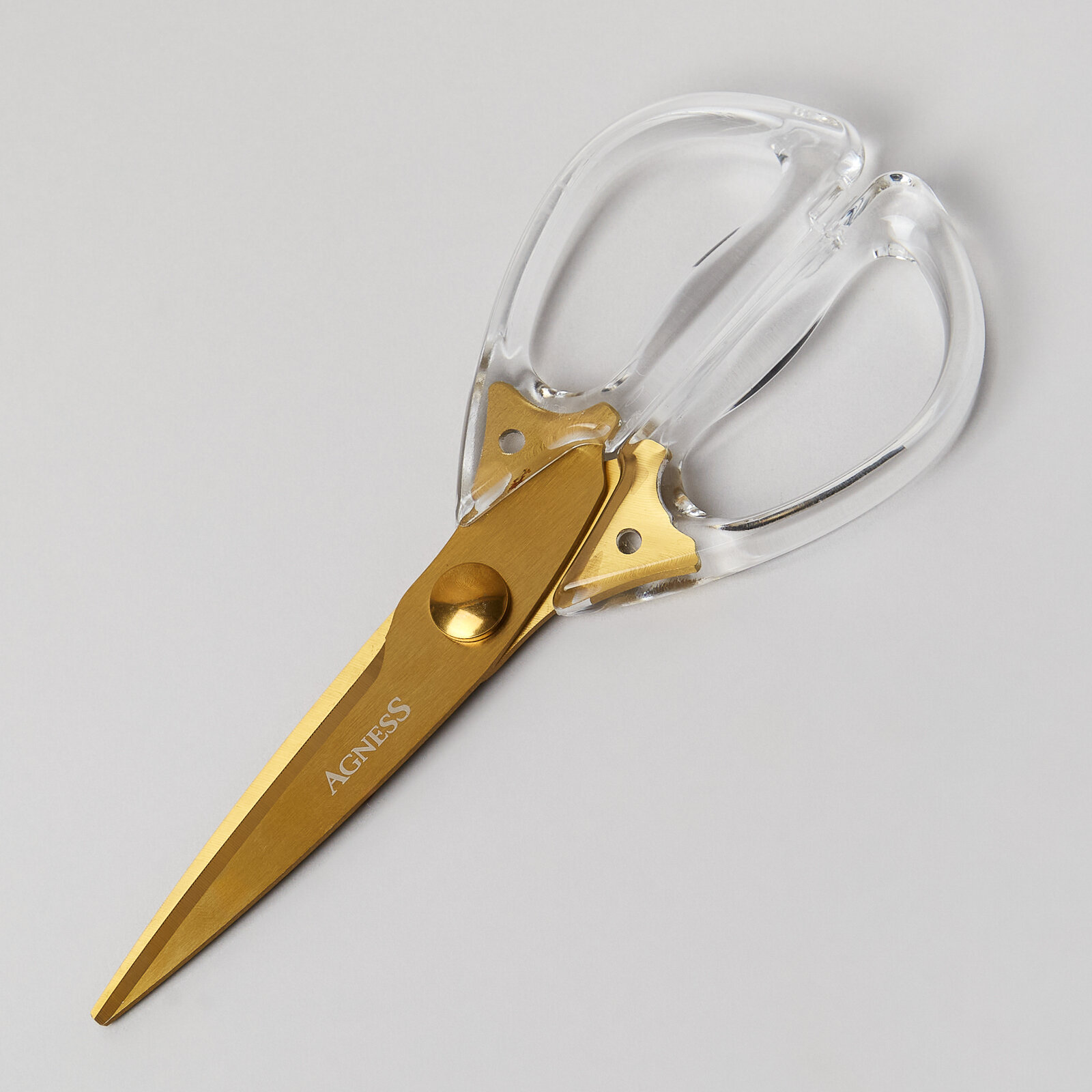 Кухонные ножницы цвет айвори, титановое покрытие лезвия, 20,5см KSG-671-026