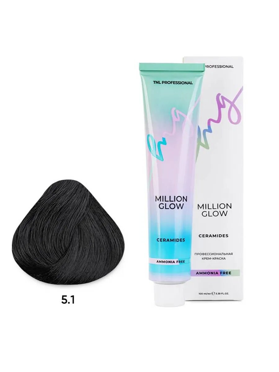 Крем-краска безаммиачная для волос Million glow Ammonia free collection Ceramides 5.1