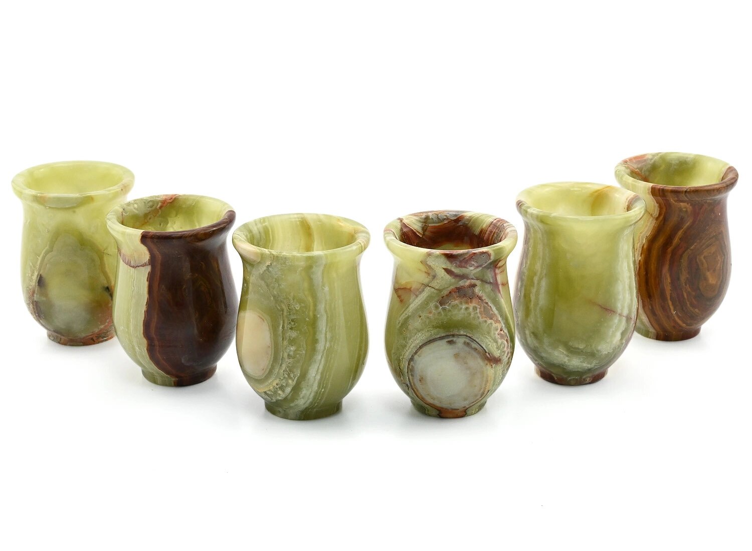 Набор на 6 персон стопки из камня 50*50*70мм .