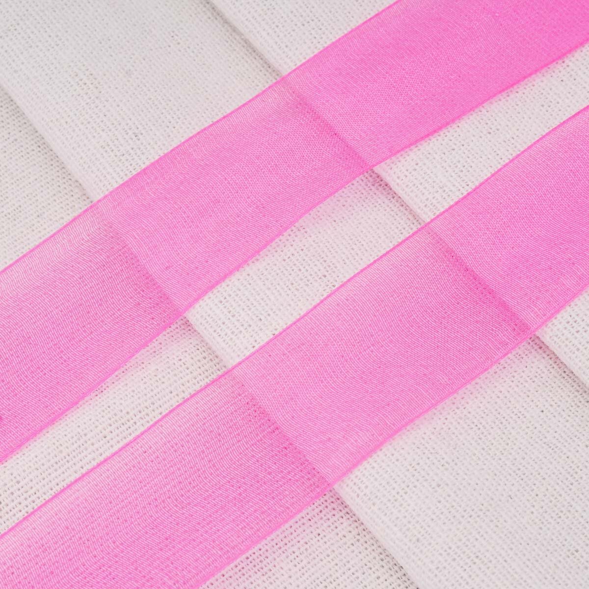 Лента капроновая широкая, 2,5 см × 22,86 м, розовая фуксия, для рукоделия, Айрис