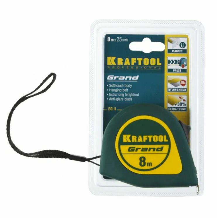 Рулетка Kraftool Grand 8м*25мм 34022-08-25