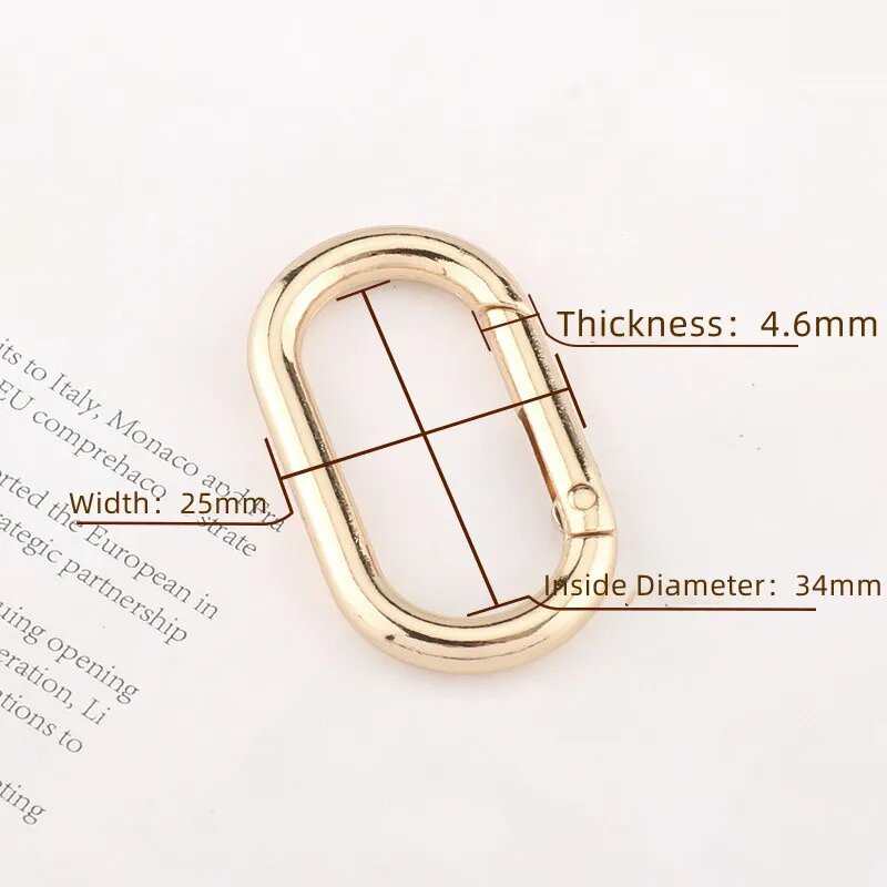 Металлические овальные карабины 5 шт Gold34mm