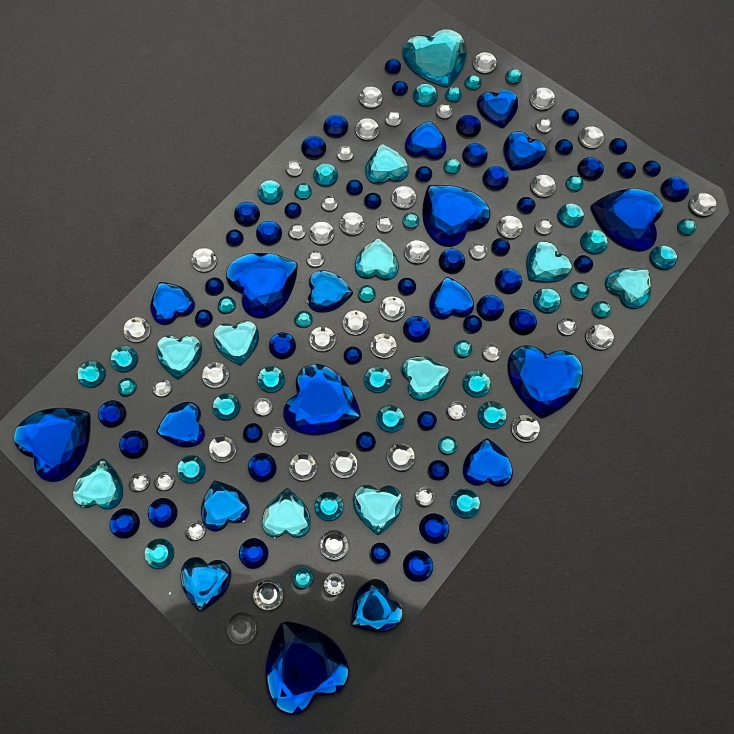 Стразы на клеевой основе Zoo Nail Art микс с сердечками №1836 синие