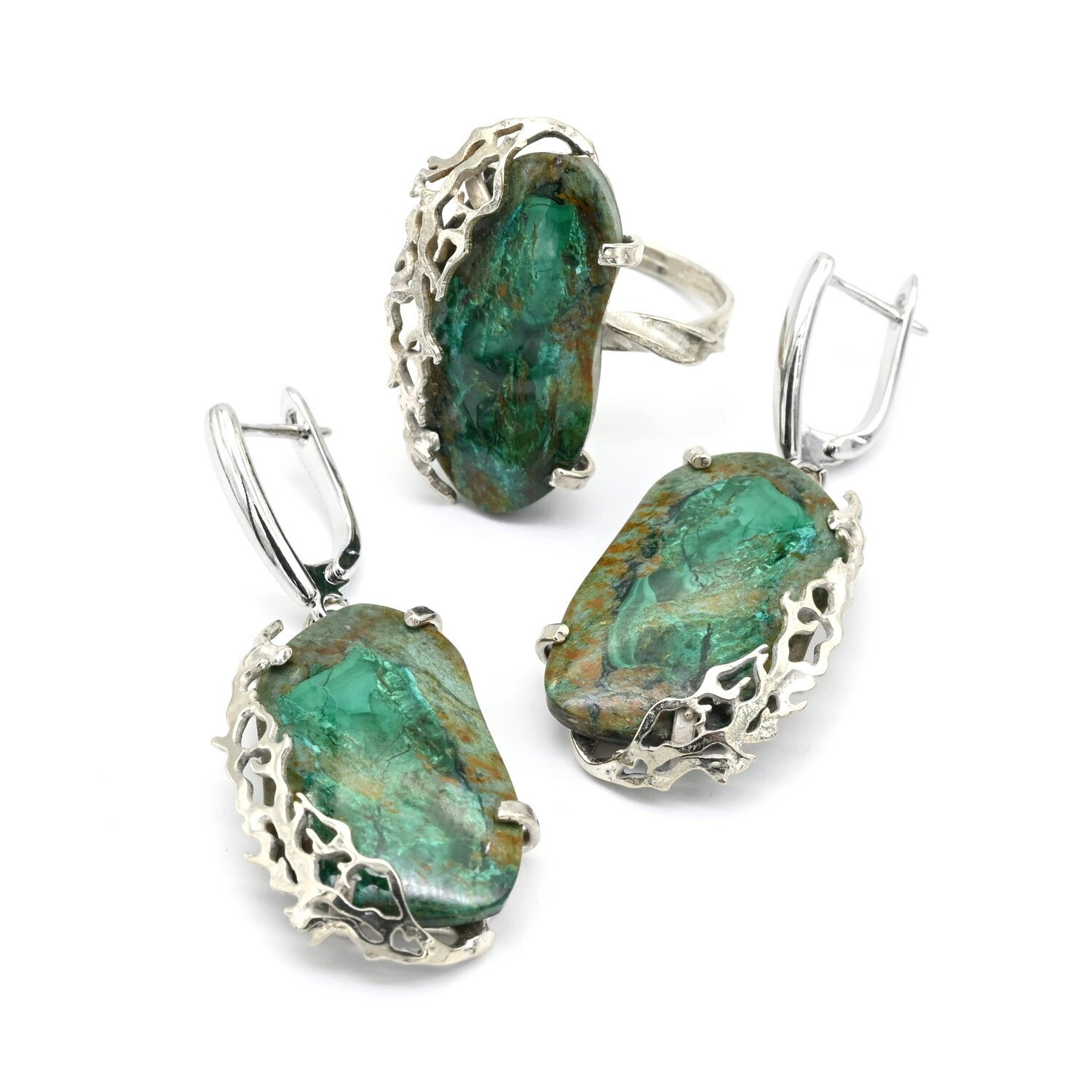 Комплект бижутерии, хризоколла