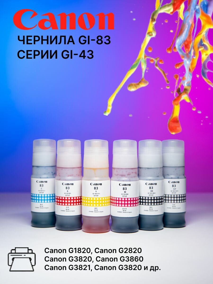 Чернила для принтера Canon GI-83CMYK комплект серии GI-43
