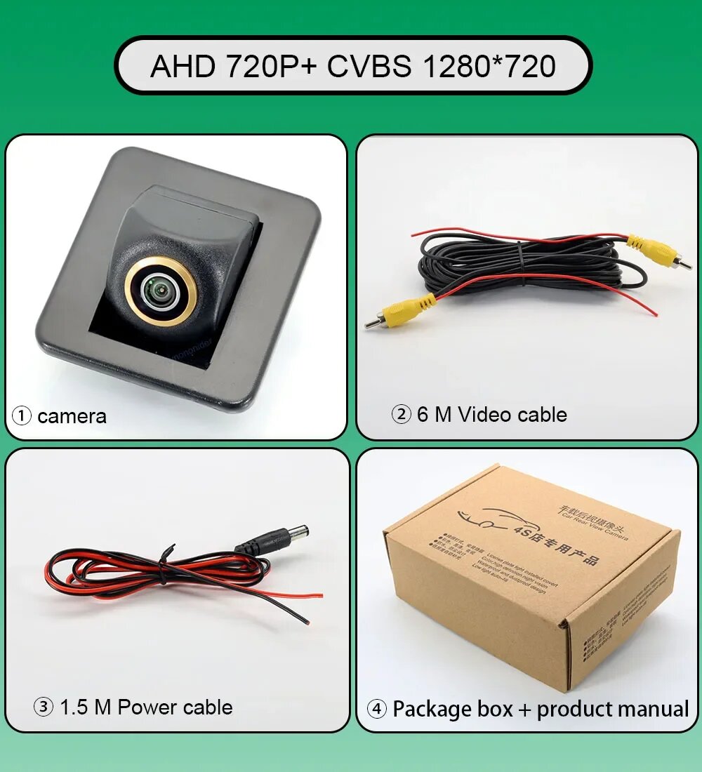 Для Lada Vesta SW Cross / ВАЗ Vesta SW Wagon 2017 2018 2019 Автомобиль AHD 1080P 170 ° Золотая камера заднего вида с объективом FishEye ночного видения AHD 720P-CVBS