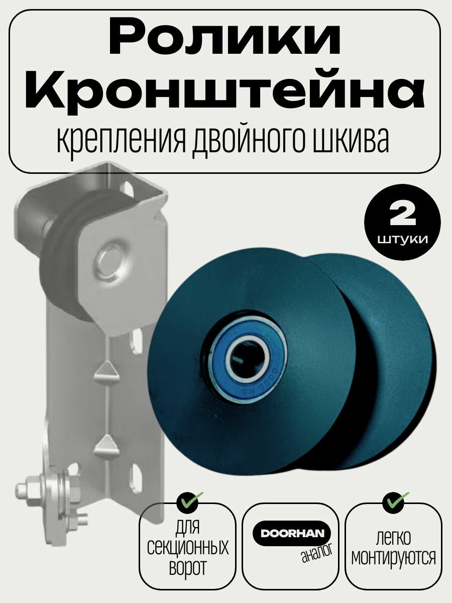 Ролики Кронштейна SPN0801 крепления двойного шкива Compact для секционных ворот