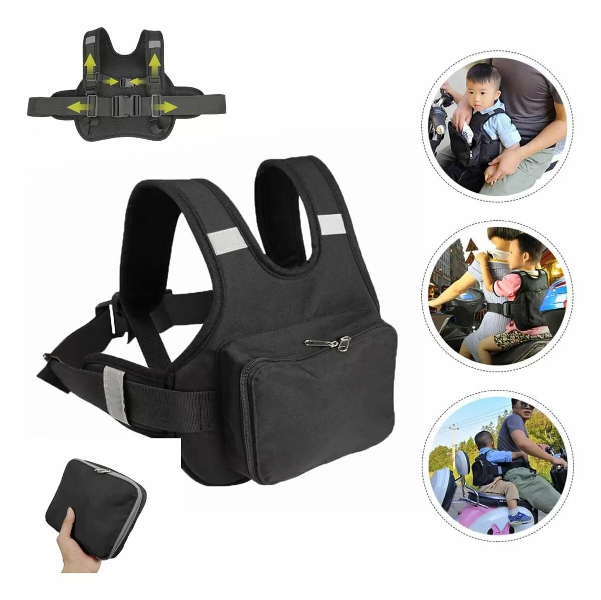 Ремень Безопасности Для Мотоцикла Для Ребенка Со Светоотражающими Полосками