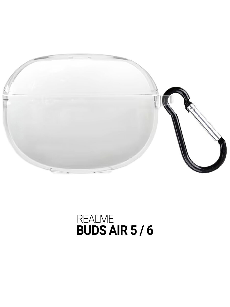 Чехол на Realme Buds Air 5 / 6 прозрачный