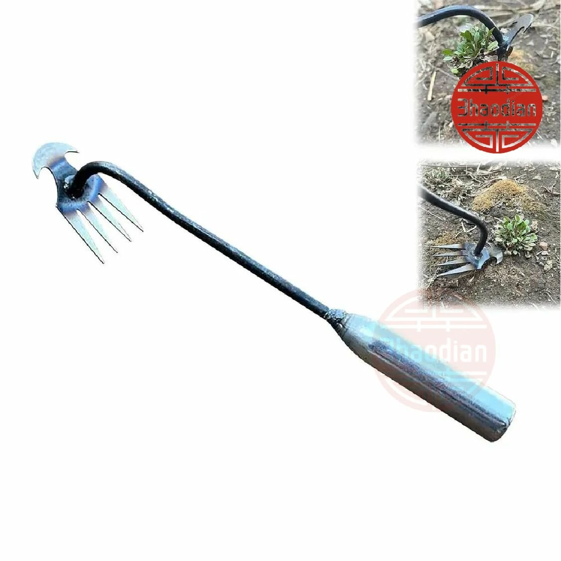 Грабли, штыревые, металлические, 30 см, нож для уборки и скашивания 1шт.