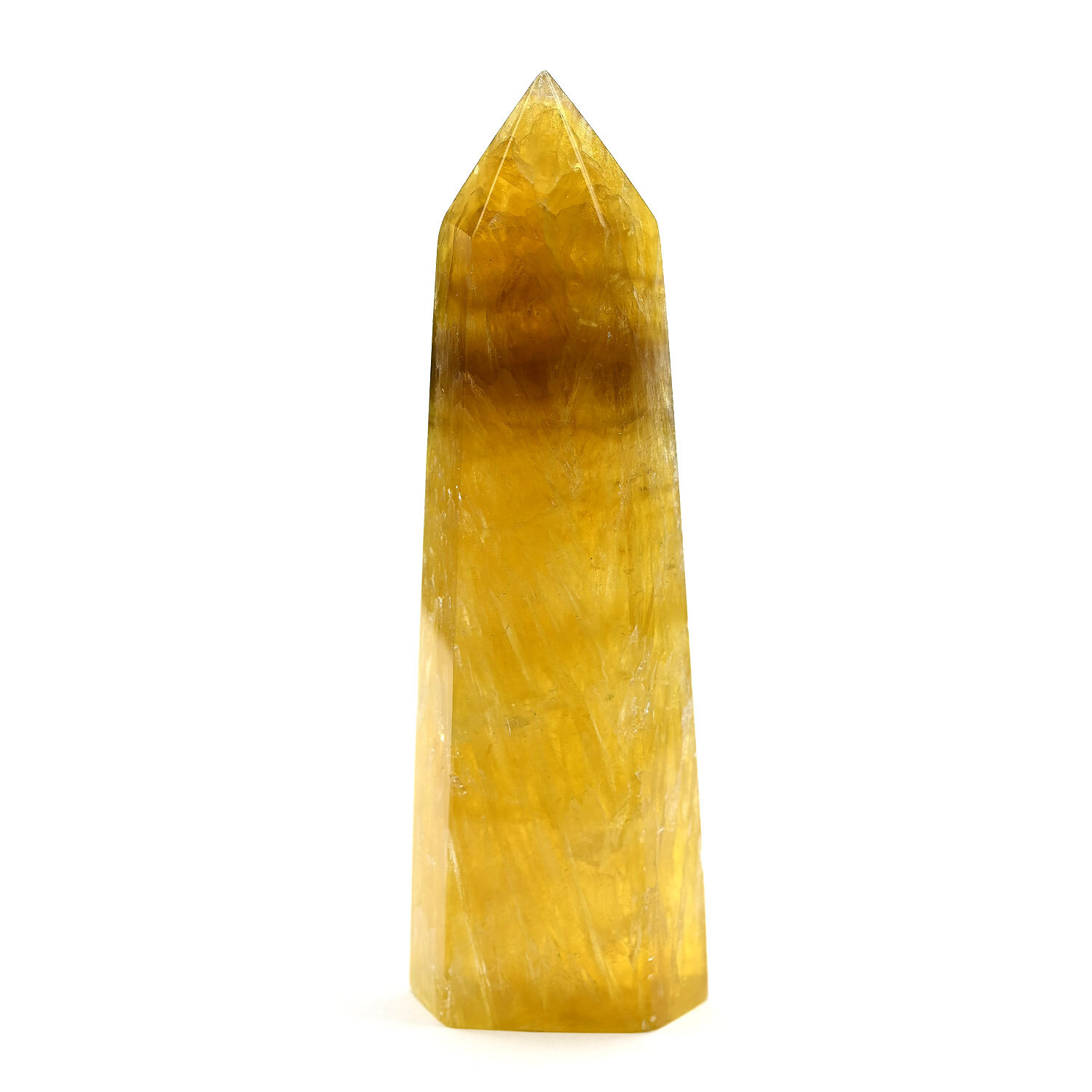 Кристалл из флюорита желтого "Карандаш" 27*20*92мм, 104г. .