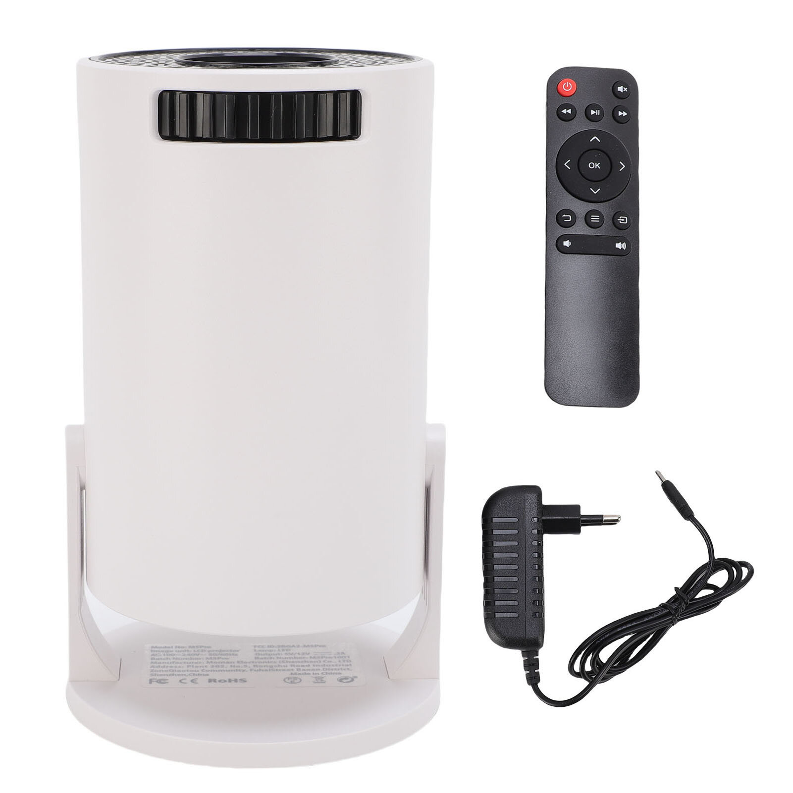 Компактный проектор с Wi-Fi, разрешением 1080p, регулировкой угла обзора на 270 градусов, портативный, для домашнего кинотеатра, умный, для использования на открытом воздухе, светодиодный, с вилкой европейского стандарта.