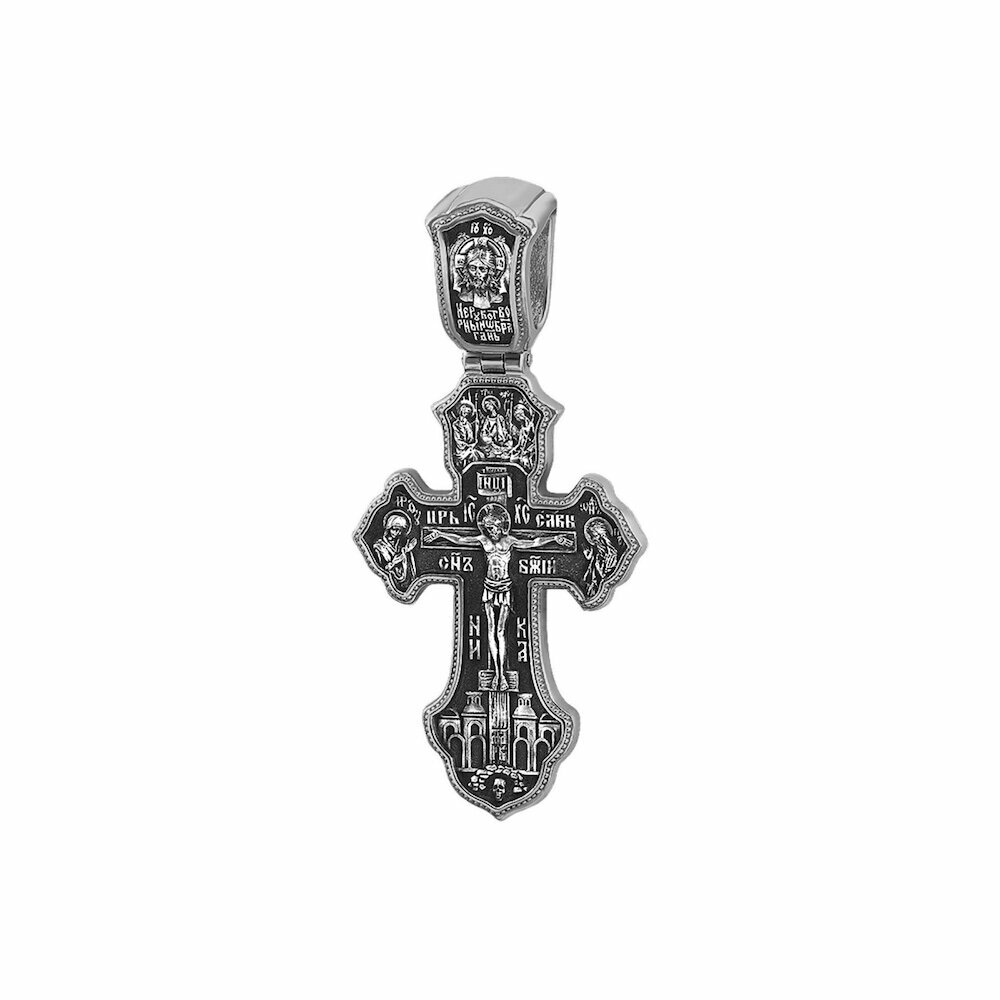 Крестик, серебро, 925 проба, чернение