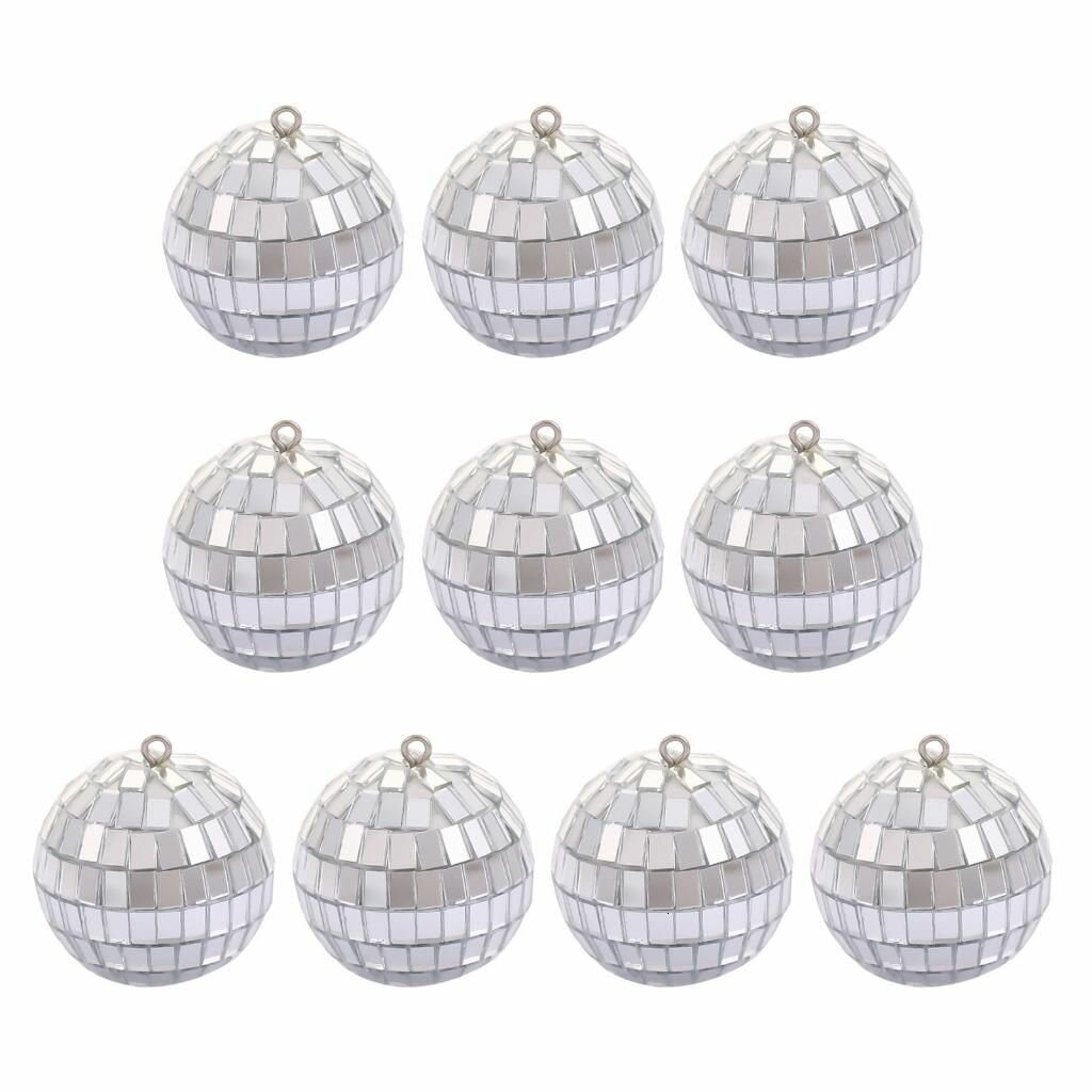 Зеркальный шар для новогодних украшений, Серебро - 4cm
