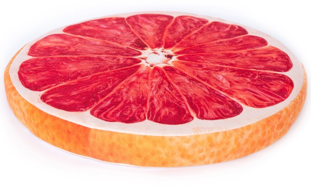 Подушка на стул Грейпфрут, Подушка с 3D-моделированием снимается и стирается