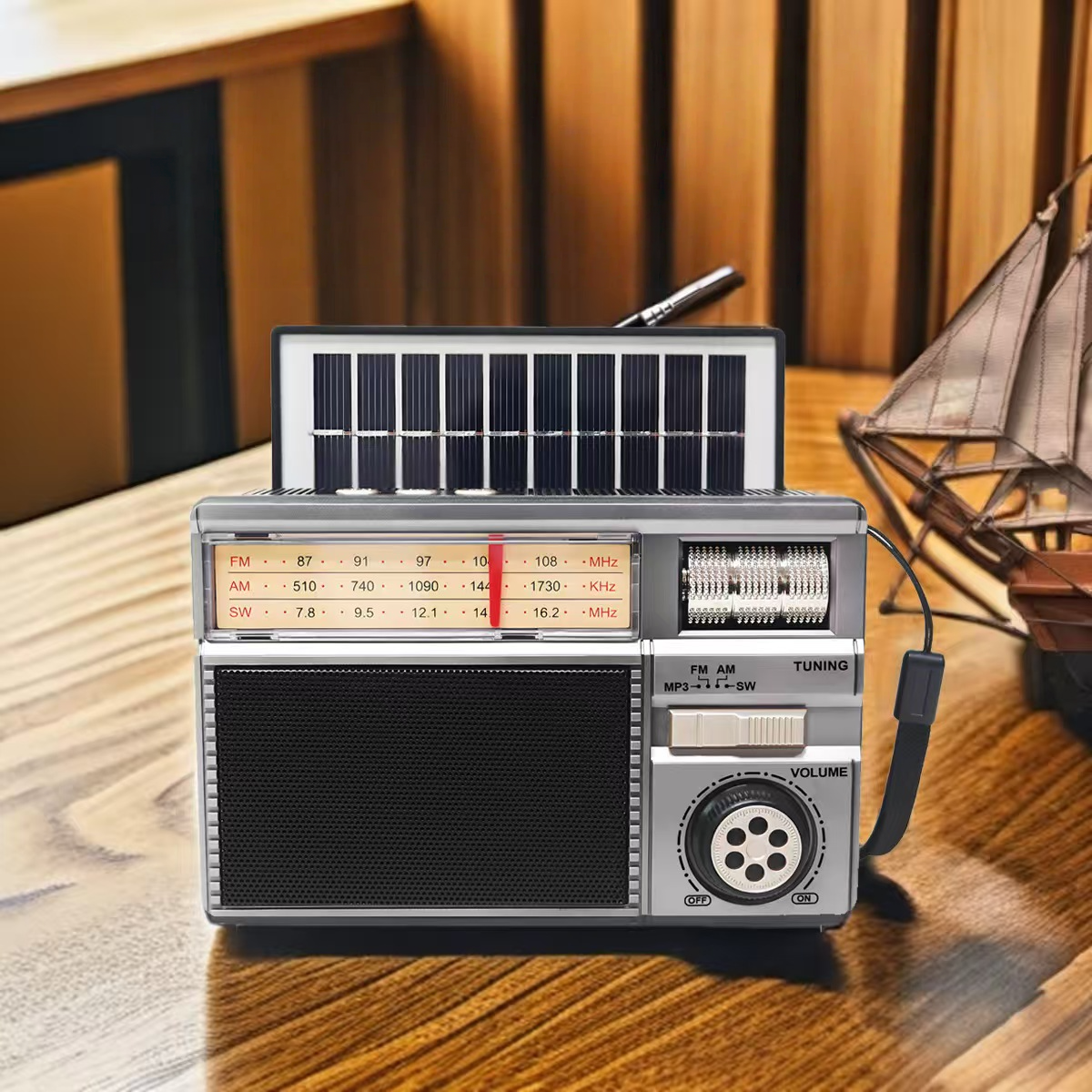 Портативная солнечная панель с bluetooth-колонкой и портативным многопurpose антенным радиоприемником MD-979S