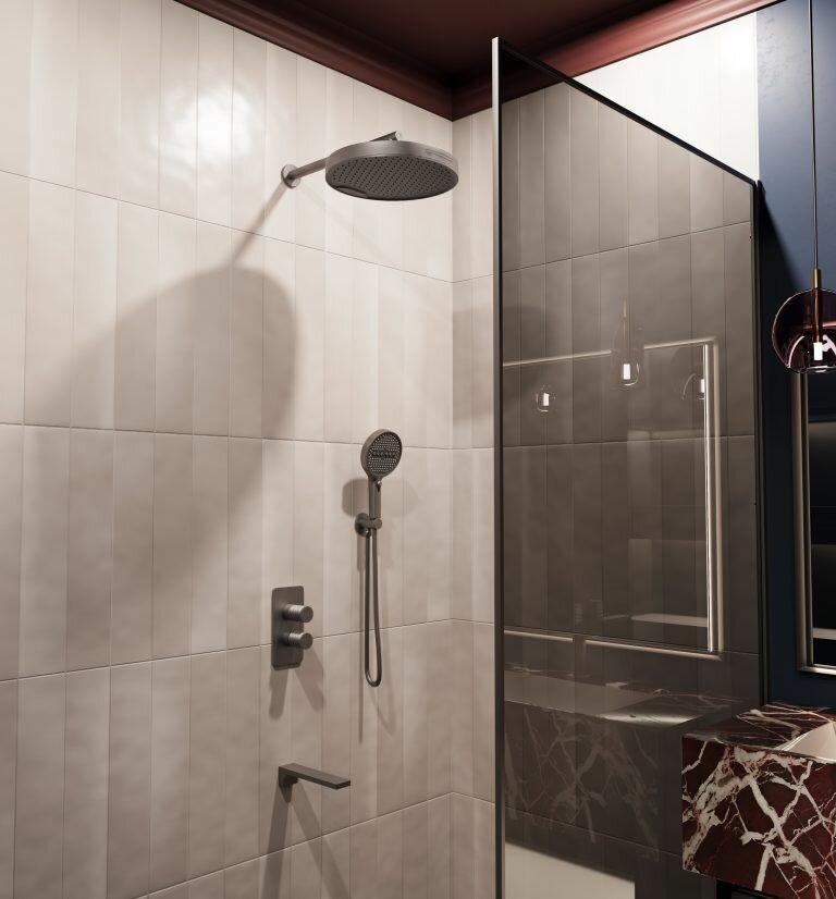 Душевой комплект Vincea Domus VSFW-5DM1GM встраиваемый, 3 режима, вороненая сталь