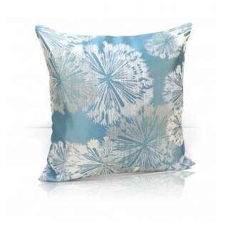 Декоративная подушка 40х40 см, Salute, голубой, тканевая со съемной наволочкой Kauffort