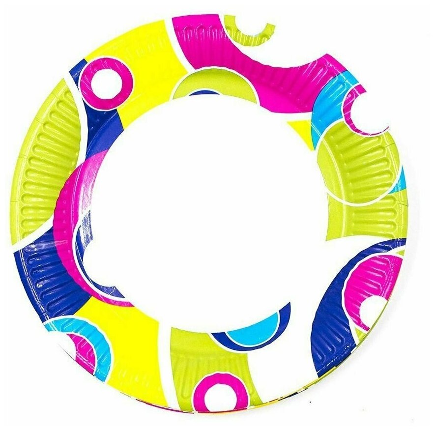 Тарелки ГК Сфера "Круги", биоразлагаемые, разноцветные, 18см, 6шт