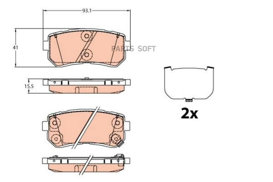 ZF RUSSIA GDB3636ZFR Колодки тормозные задние дисковые KIA SPORTAGE/HYUNDAI TUCSON 15- ()