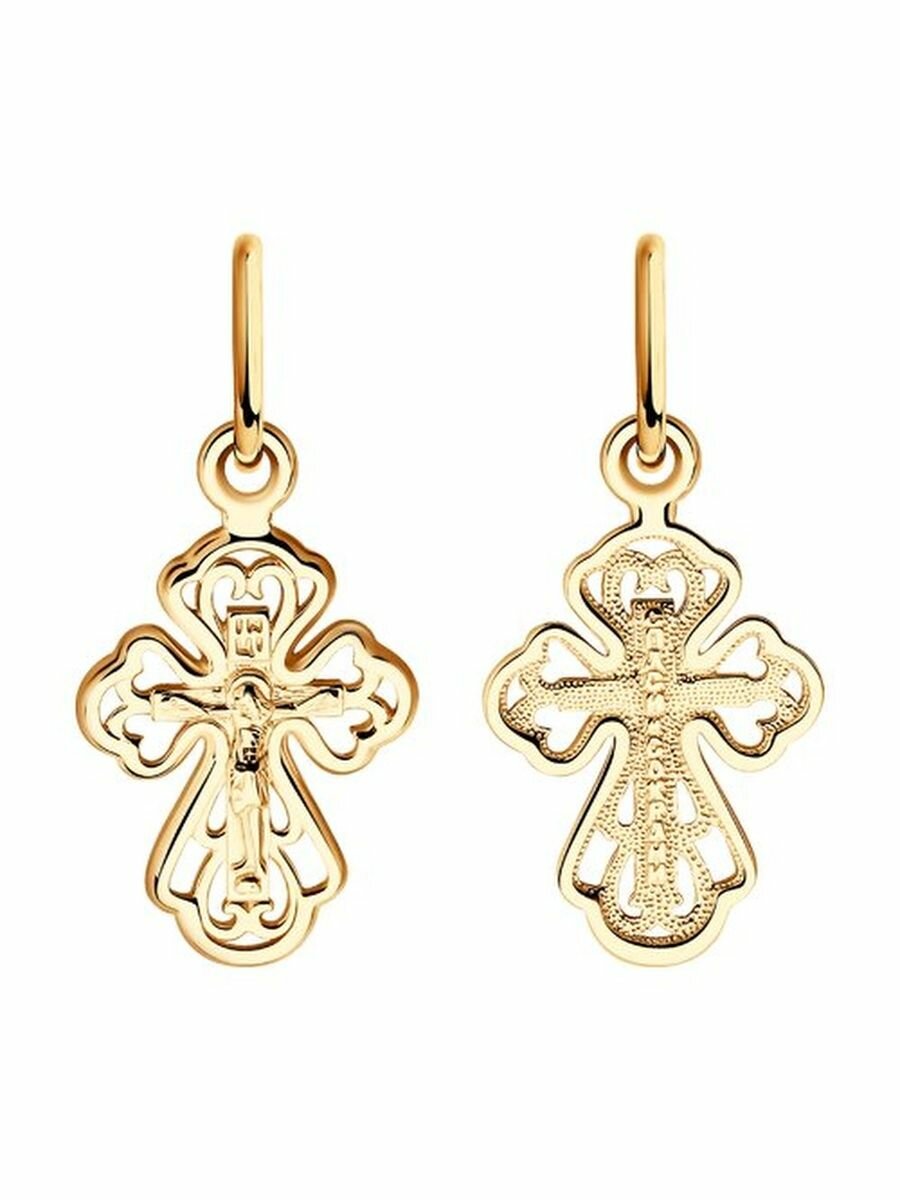 Крестик, красное золото, 585 проба