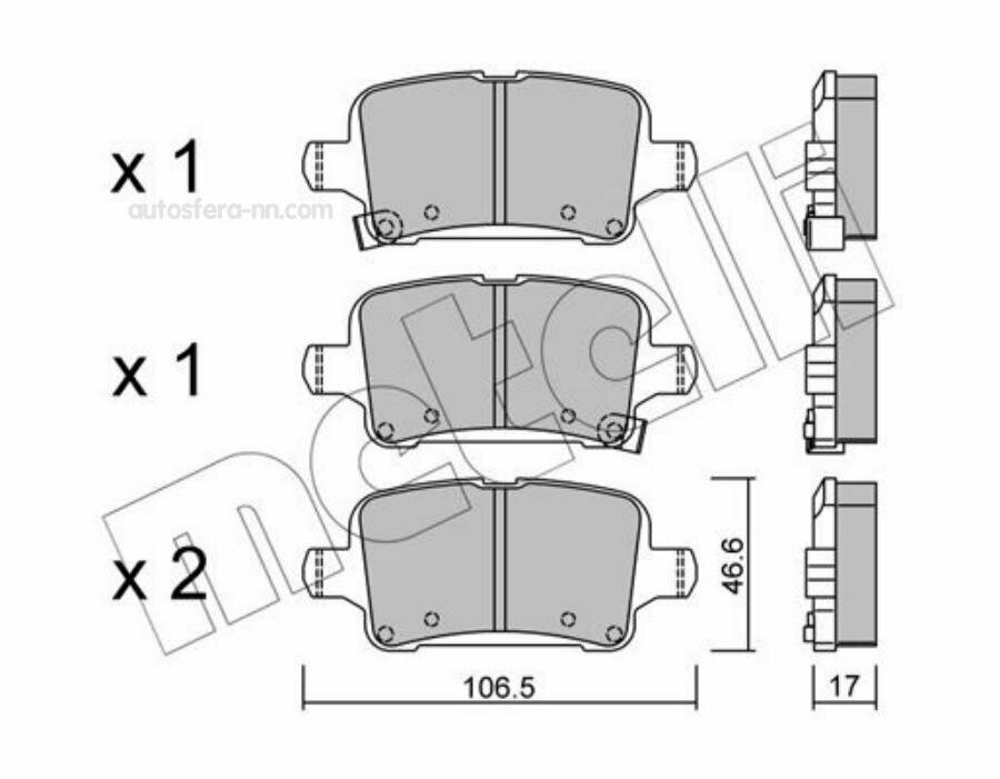 METELLI 2211160 колодки диск. зад!\ Opel Insignia B, Astra K, Buick Regal III, Chevrolet Equinox, Malibu 17>