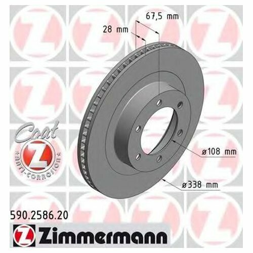 Тормозной диск передний Zimmermann 590258620 для Lexus GX; Toyota Land Cruiser Prado