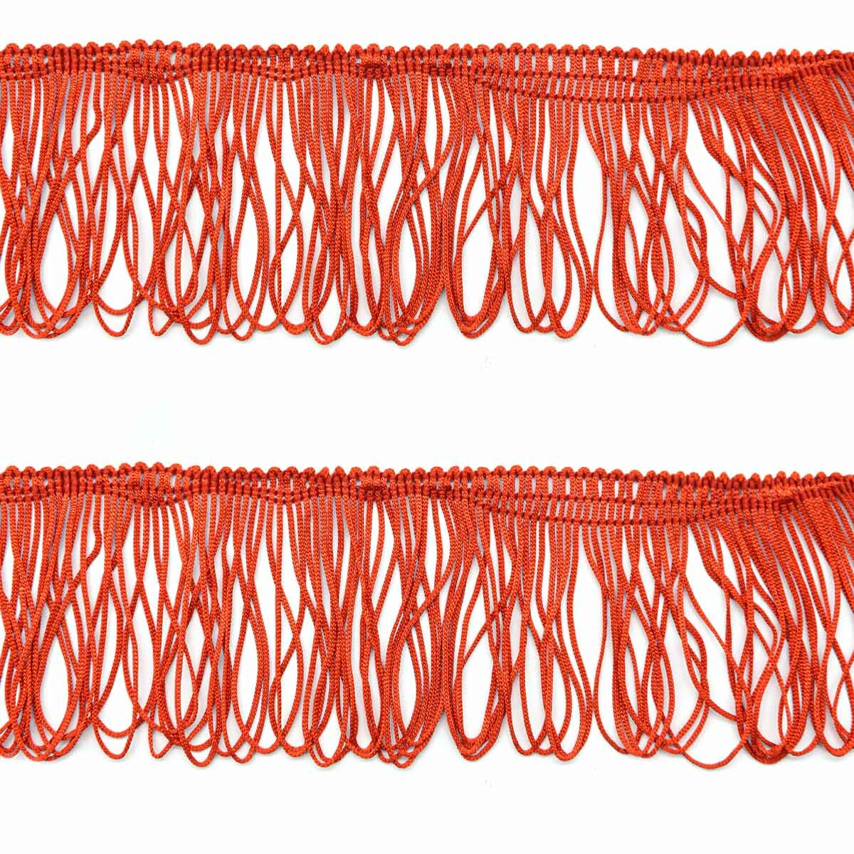 Бахрома для штор, текстиля, одежды, шитья, 6 см*25 м, красная, Айрис