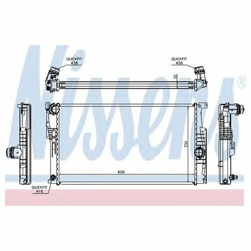 Радиатор охлаждения Nissens 60815 для BMW 1 серия F20, F21, 2 серия F22, F87, F23, 3 TOURING VAN F31, 3 серия F30, F80