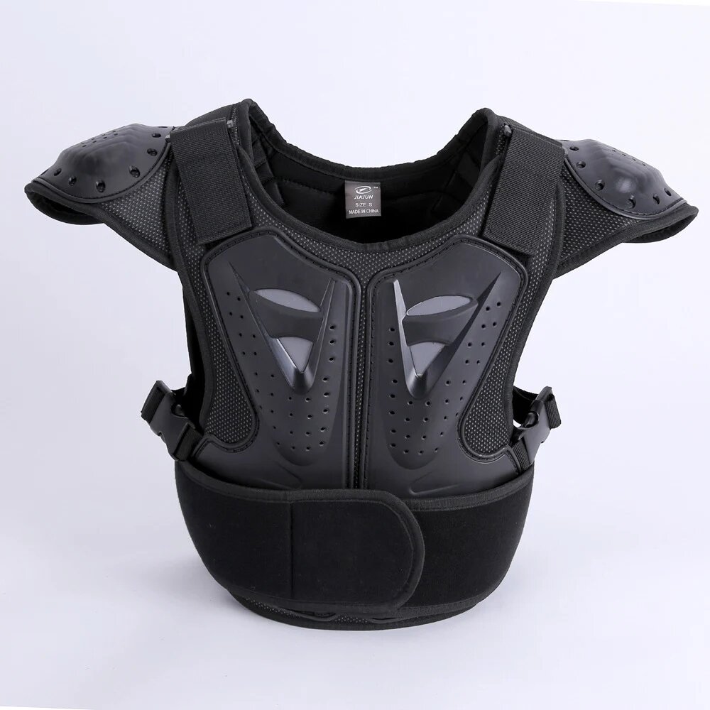 Детский жилет для мотокросса, защитный жилет для мотокросса на груди, на спине, защита от падения Черный, Height(1.5-1.7M), black