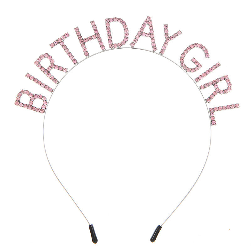 Корона на день рождения "Розовая повязка", для девочки, розовая