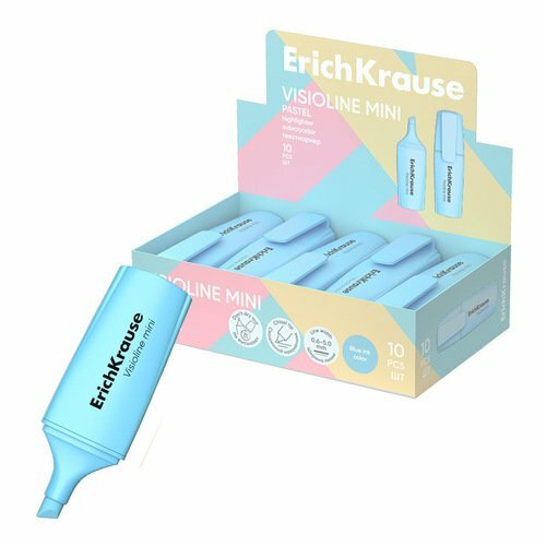 Текстмаркер ErichKrause Visioline V-12 Mini Pastel, цвет чернил голубой