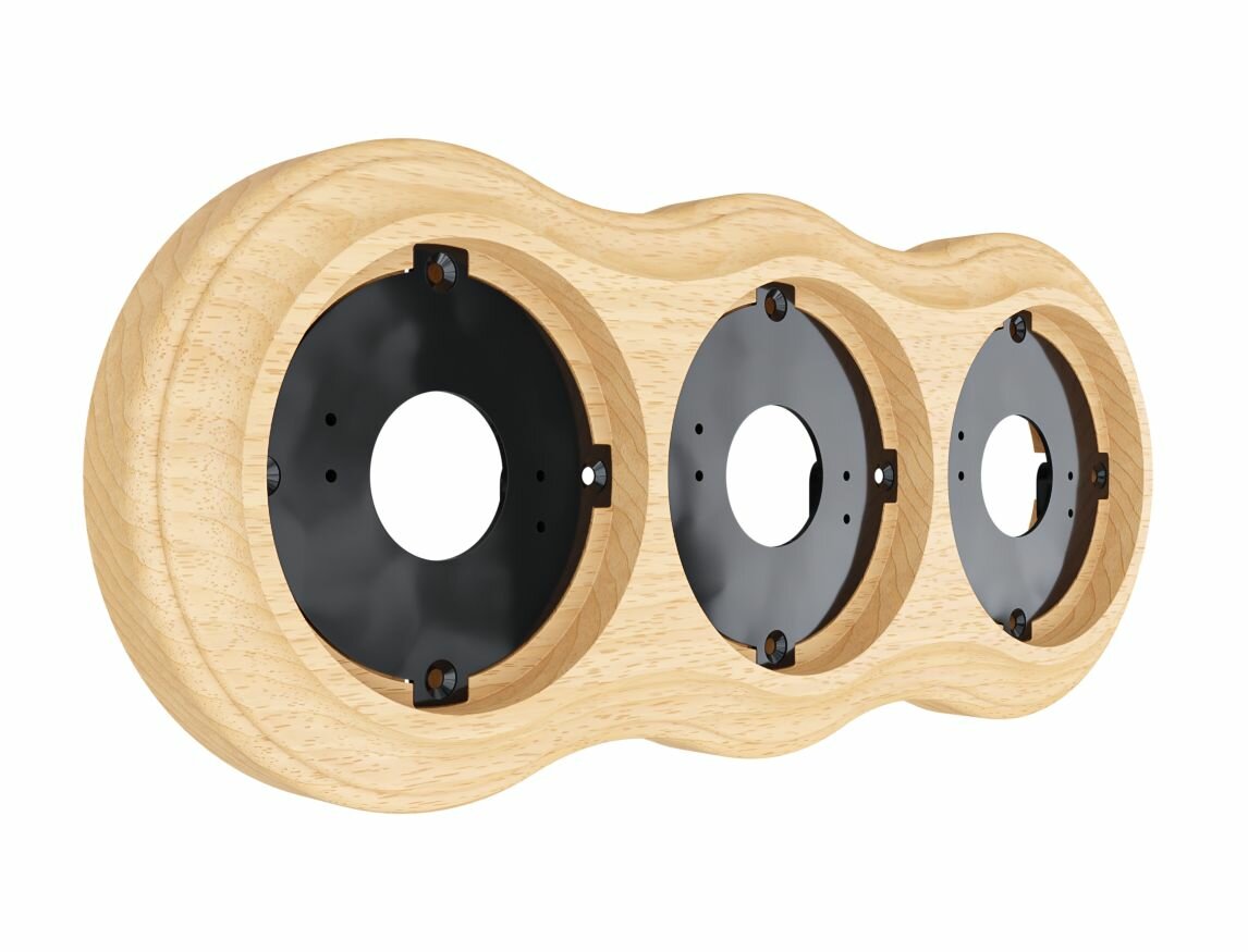 Рамка 3-местная деревянная, МезонинЪ, серия Аврора, цвет Бук без тонировки