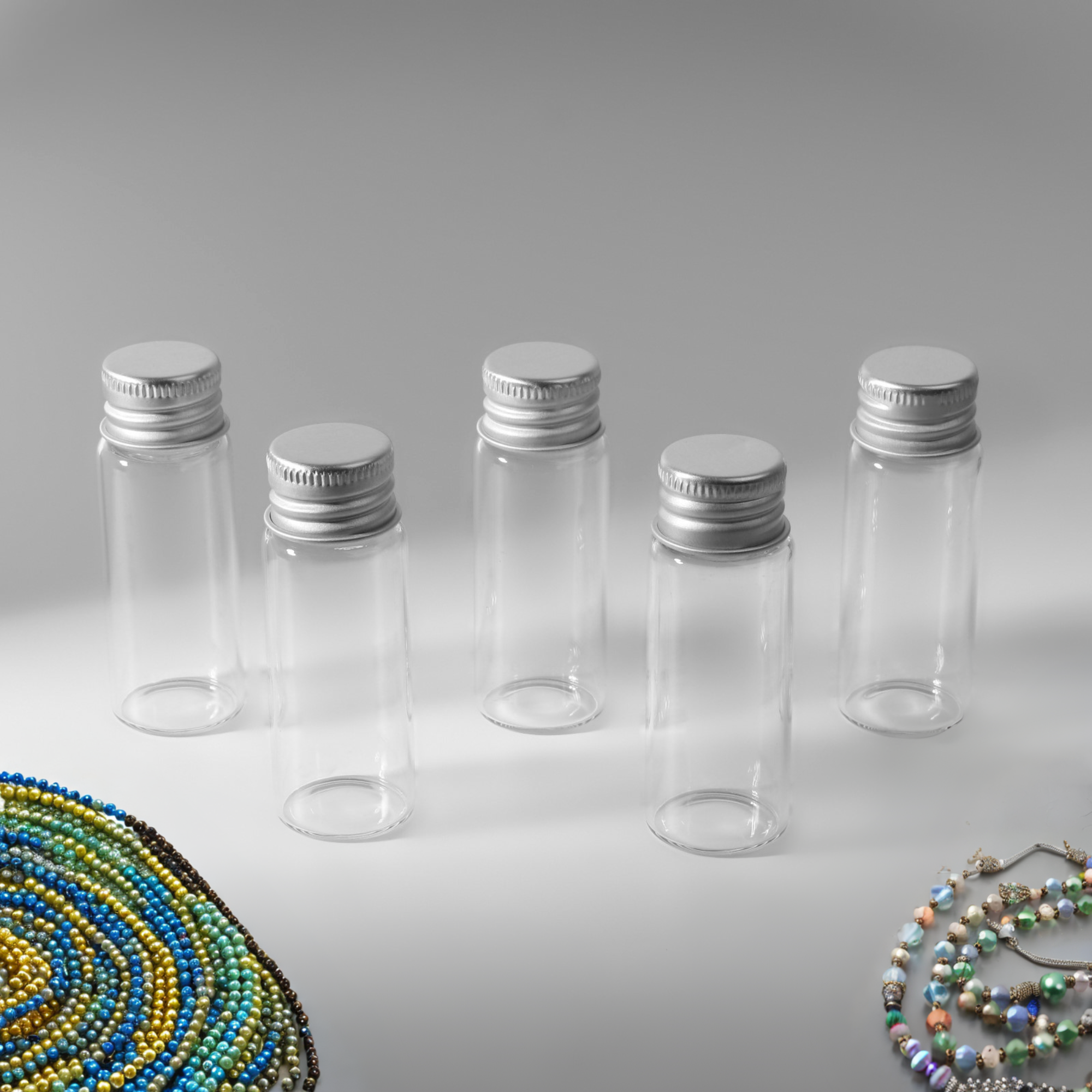 Баночки под мелочи 10 шт. стеклянные с крышкой набор