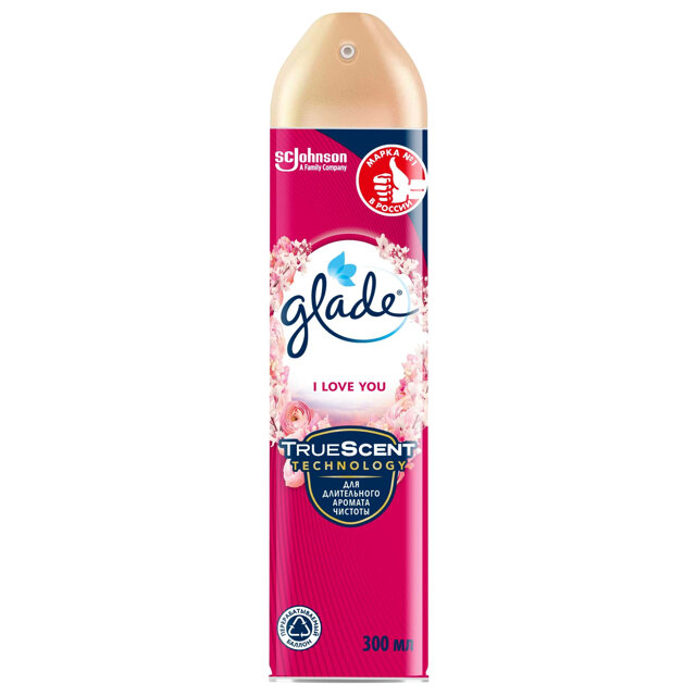 GLADE I Love You 300 мл аэрозоль освежитель воздуха с ароматом любви для дома
