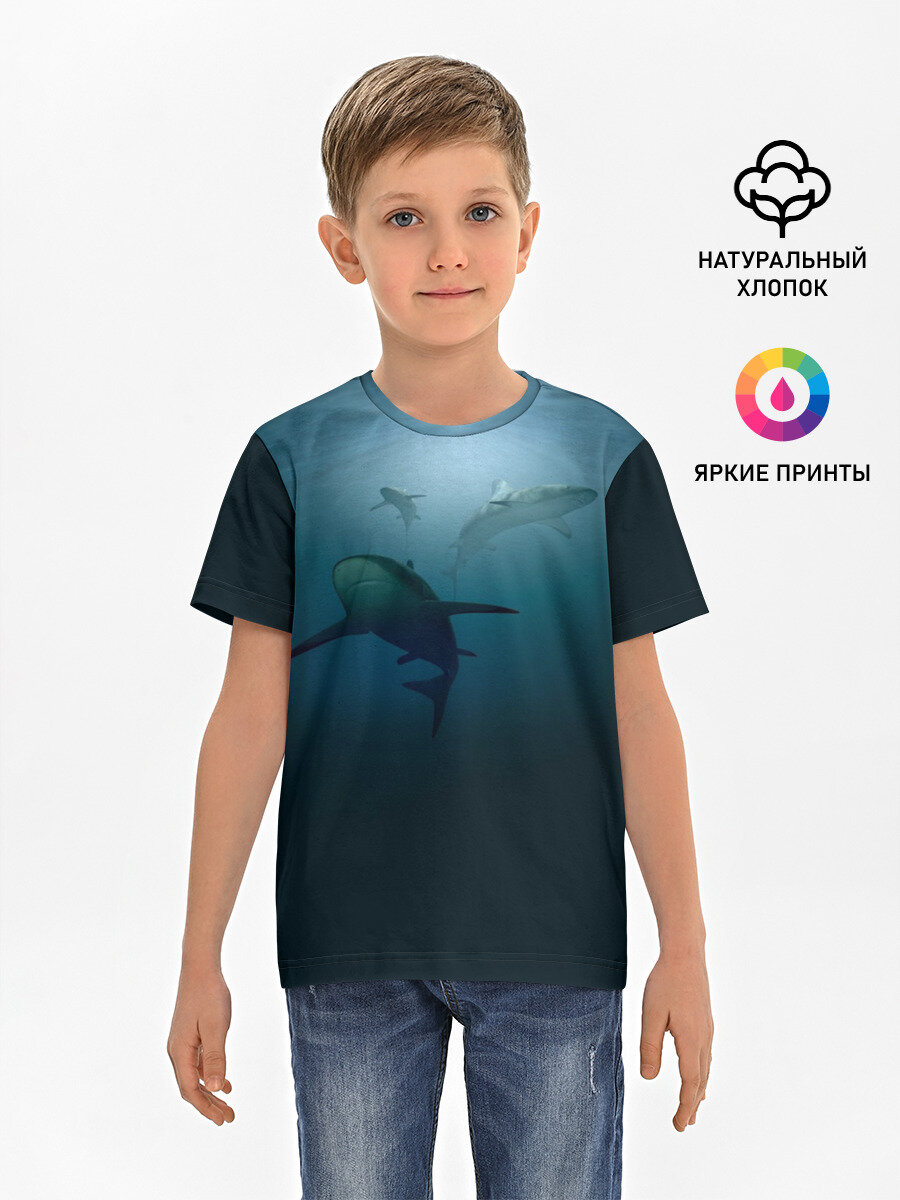Футболка хлопковая детская Акулы