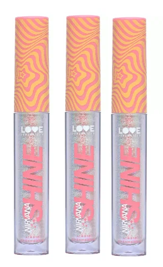 Сияющие жидкие тени для век Love Generation Nirvana, тон 04 серебряно-розовый, 2,8 мл 3 шт