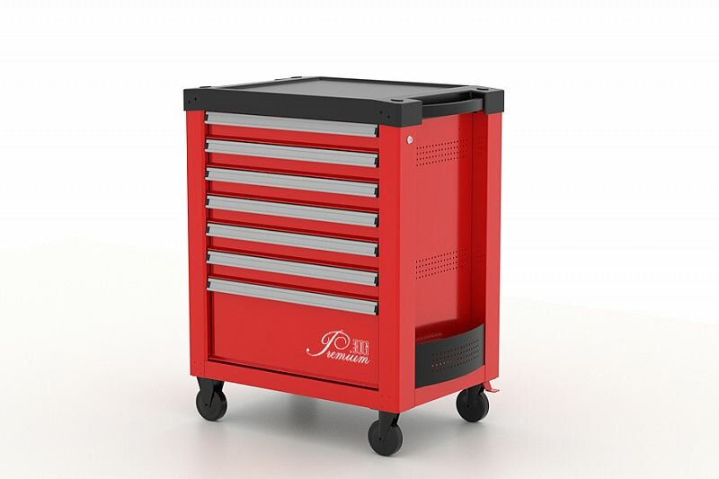 Тележка инструментальная "Premium" с 7 ящиками, 772х522х960h мм, цвет красный, Ferrum 12.307-3000/3000