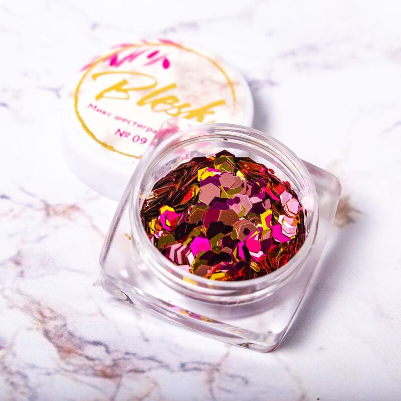 Дизайн для ногтей Blesk "Микс шестигранников" №09