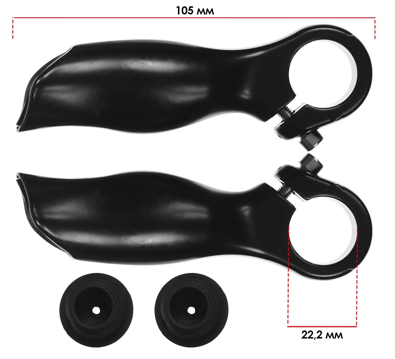 Рога на руль Dream Bike алюминиевые для спортивного велосипеда, велорога с креплениями, цвет чёрный
