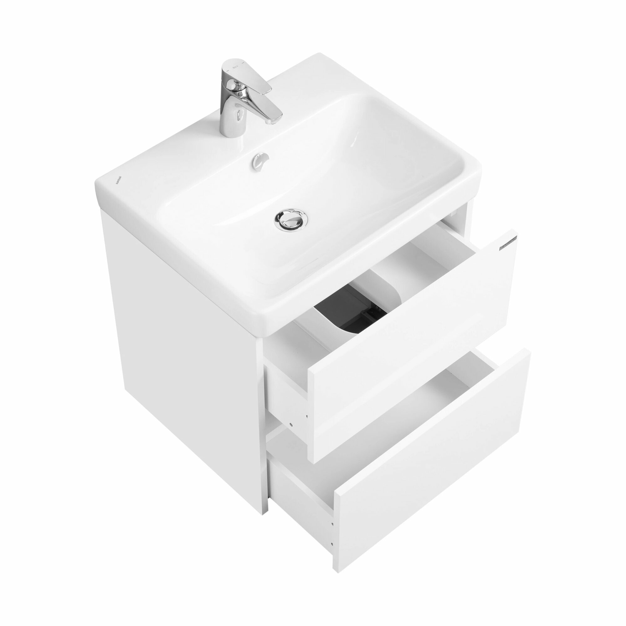 Тумба под раковину AQUATON Сканди 55 белый матовый, белый глянец 1A251701SD010