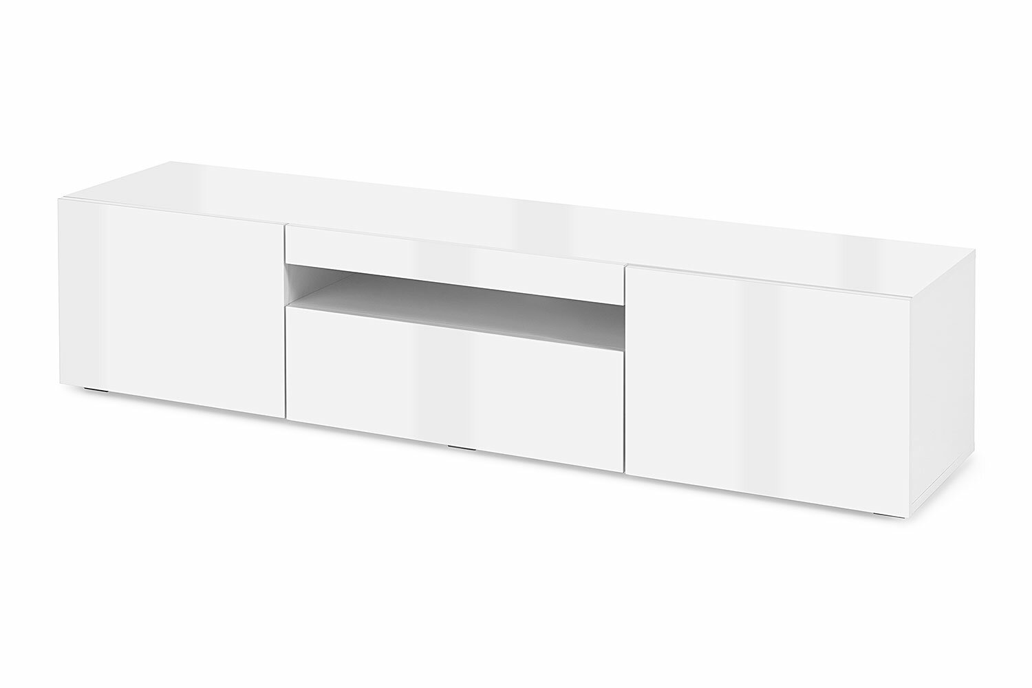 Тумба ТВ Hoff Бруклин, напольная, прямая, 160х36х36,6 см, ЛДСП, цвет белый глянец