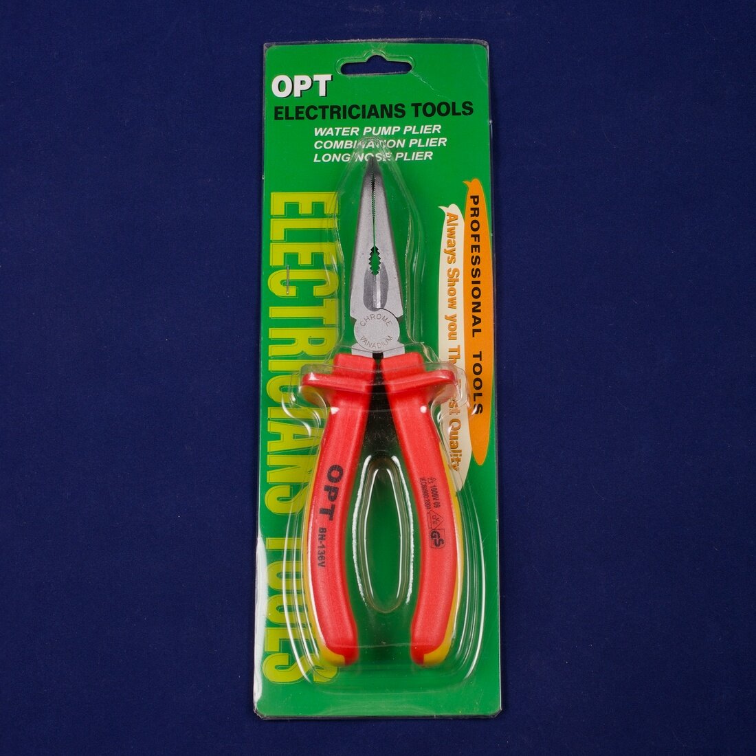 Круглогубцы OPT BN-136V, хромованадиевые, для слесарных работ, диэлектрические