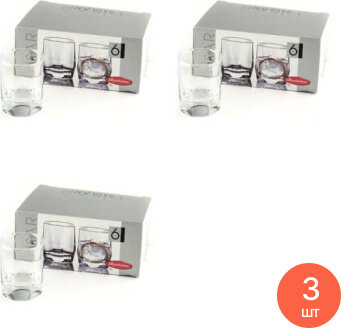 Набор стопок Pasabahce HISAR для ликера стекло 60мл 6шт. (комплект из 3 шт)