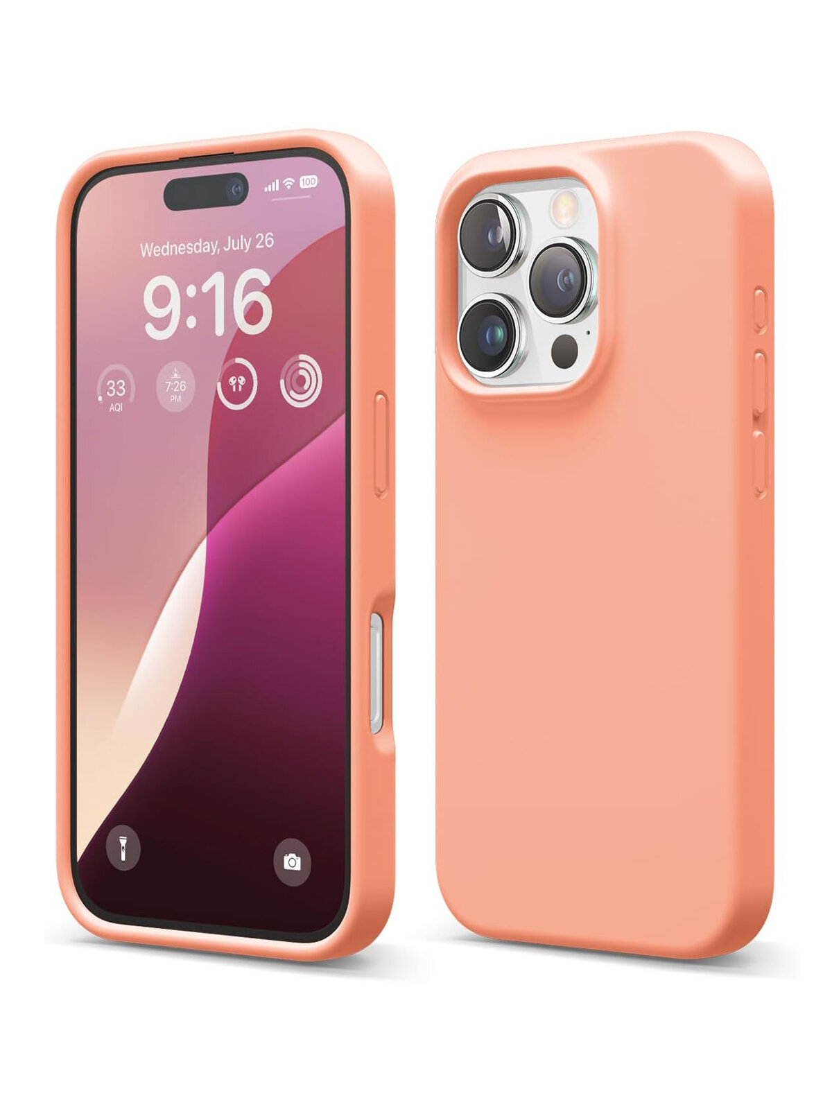 Elago для iPhone 16 Pro Max чехол Soft silicone (Liquid) Salmon