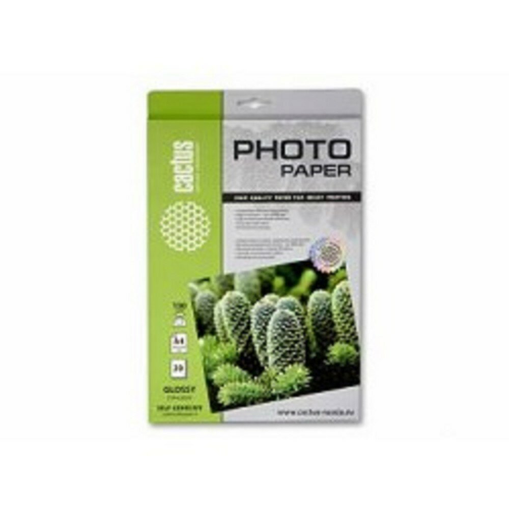 Cactus Бумага CS-GSA413020 Фотобумага A4 130г м2 20л. глянцевое самоклей. для струйной печати