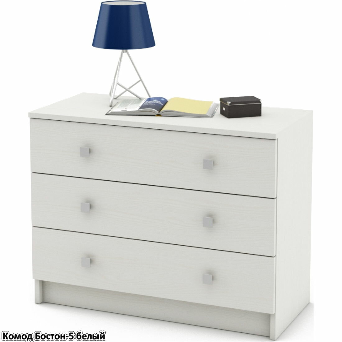 Комод Бостон-5 Белый, ЛДСП, МФ Владимир VMF, 80х62х38 см.
