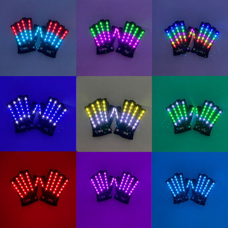 Перчатки Wolverine Halloween Party Props, флуоресцентные, перезаряжаемые, мигающие